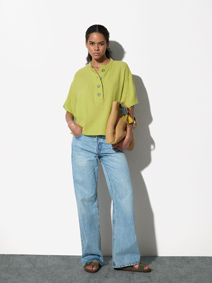 Parfois Yeşil %100 Pamuk Üst | Parfois