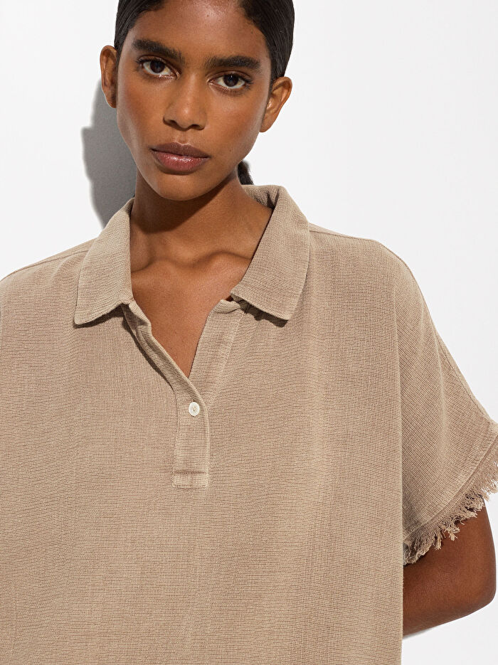 Parfois Bej %100 Pamuk Üst | Parfois